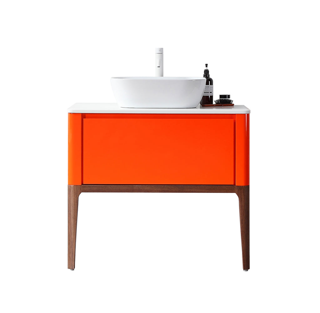 SEBASTIAN 36” RED AMBER DUAL MOUNT MODERN BATHROOM VANITY – kartonrepublic